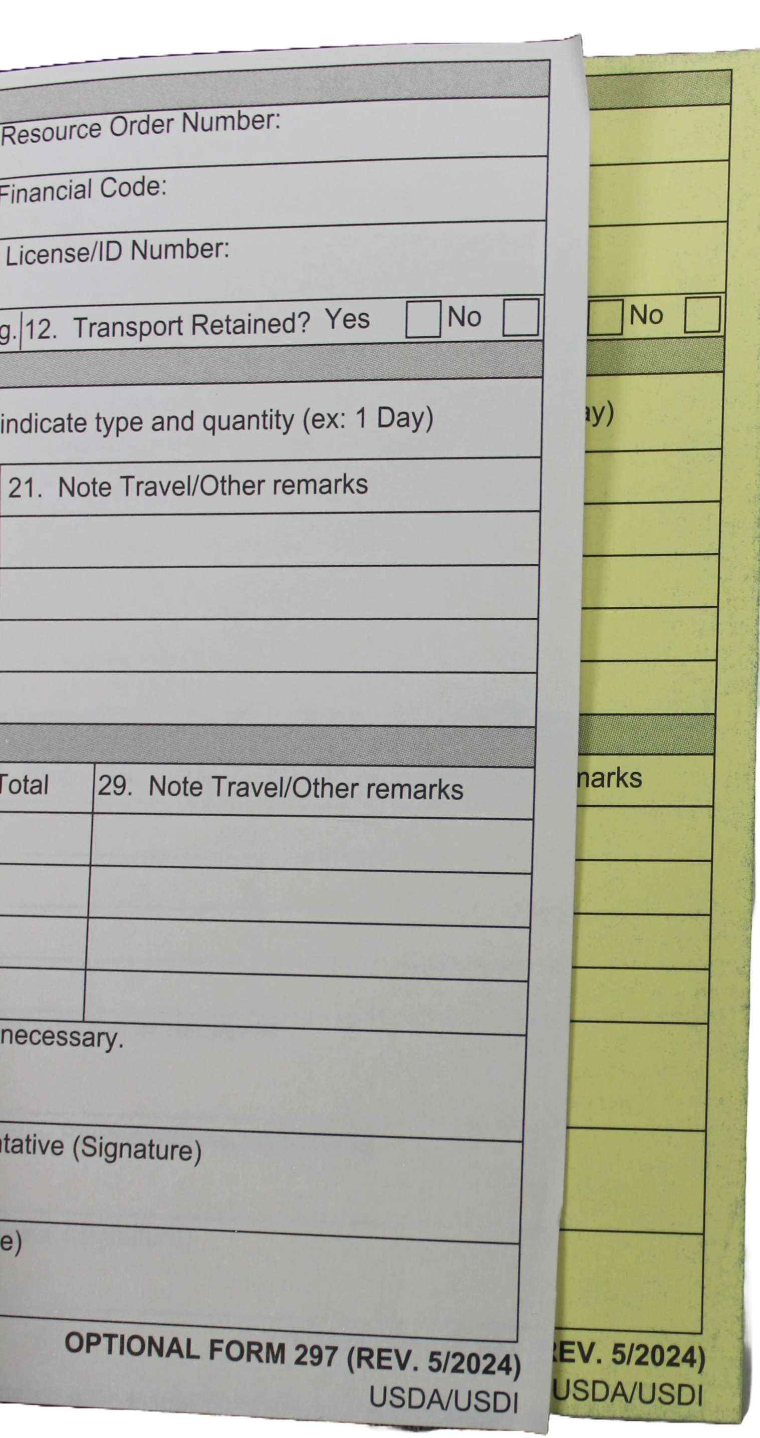 Emergency Equipment Shift Tickets (NFES 000872/OF-297)